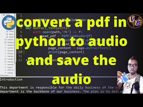 Python Beginner Project (Convert PDF to mp3 audio in Python)