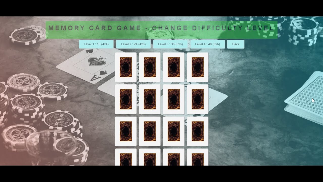 Memory Card Game using JavaScript