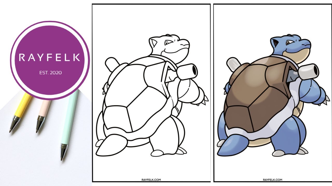 Blastoise Coloring Pages | Rayfelk Printable Coloring Pages | Pokemon Coloring Page