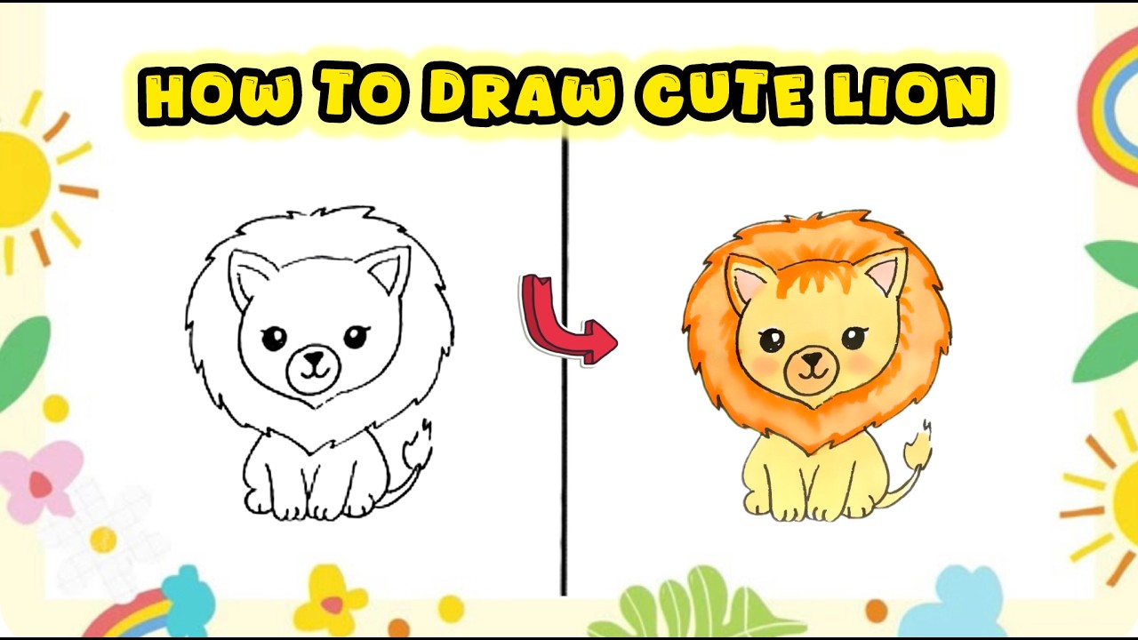 How to Draw a Cute Lion – Animal Drawing Tutorial for Beginners