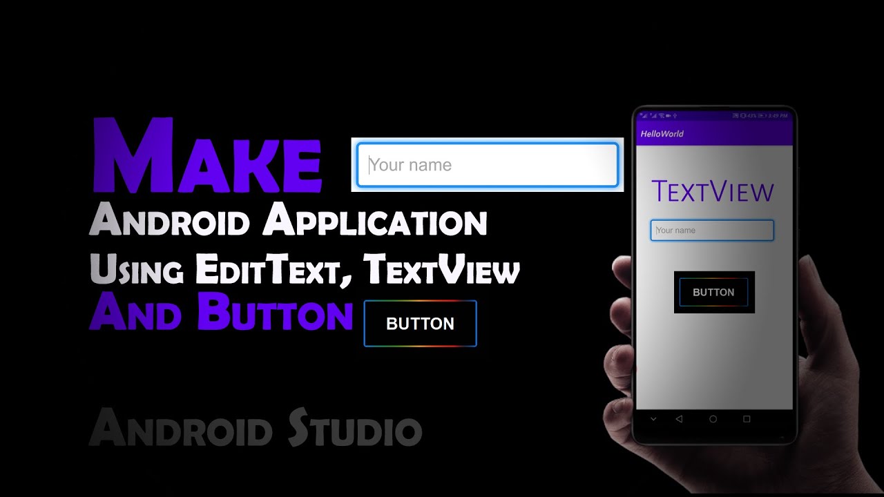 Android Studio Tutorials For Beginners - 02 : EditText and TextView Example | Android Studio | Java