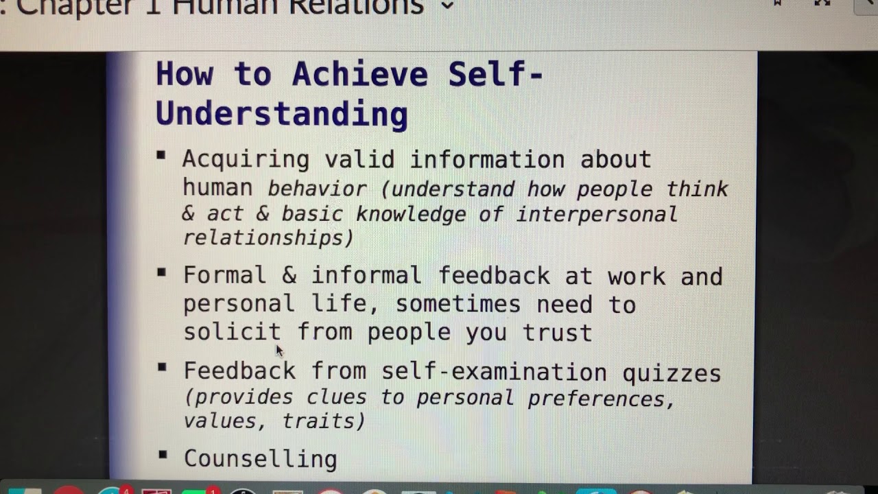 Video lecture: Human Relations Chapter 1