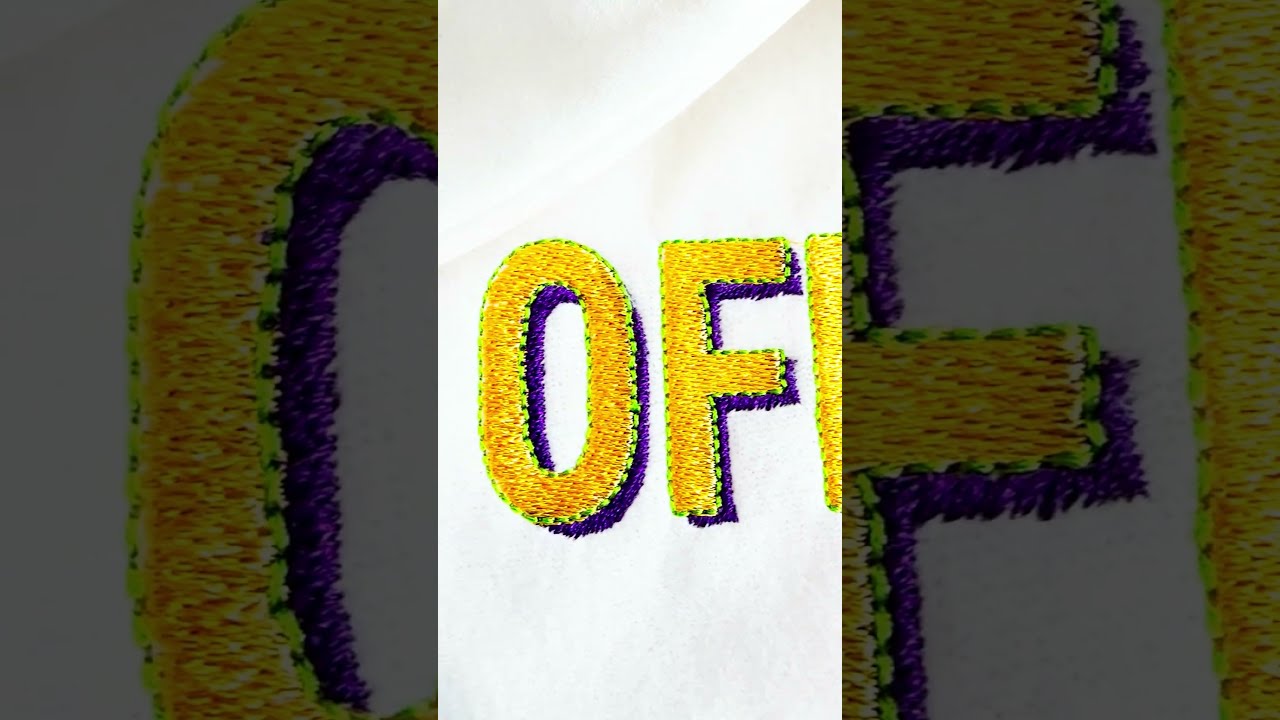 Fill Stitch Shadow Block Font #fillstitch #blockfont #embroiderydesigns #sportembroidery