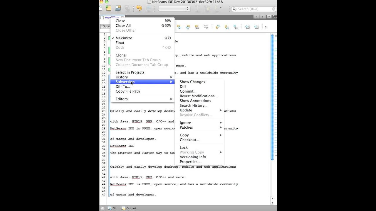 NetBeans Diff racing condition