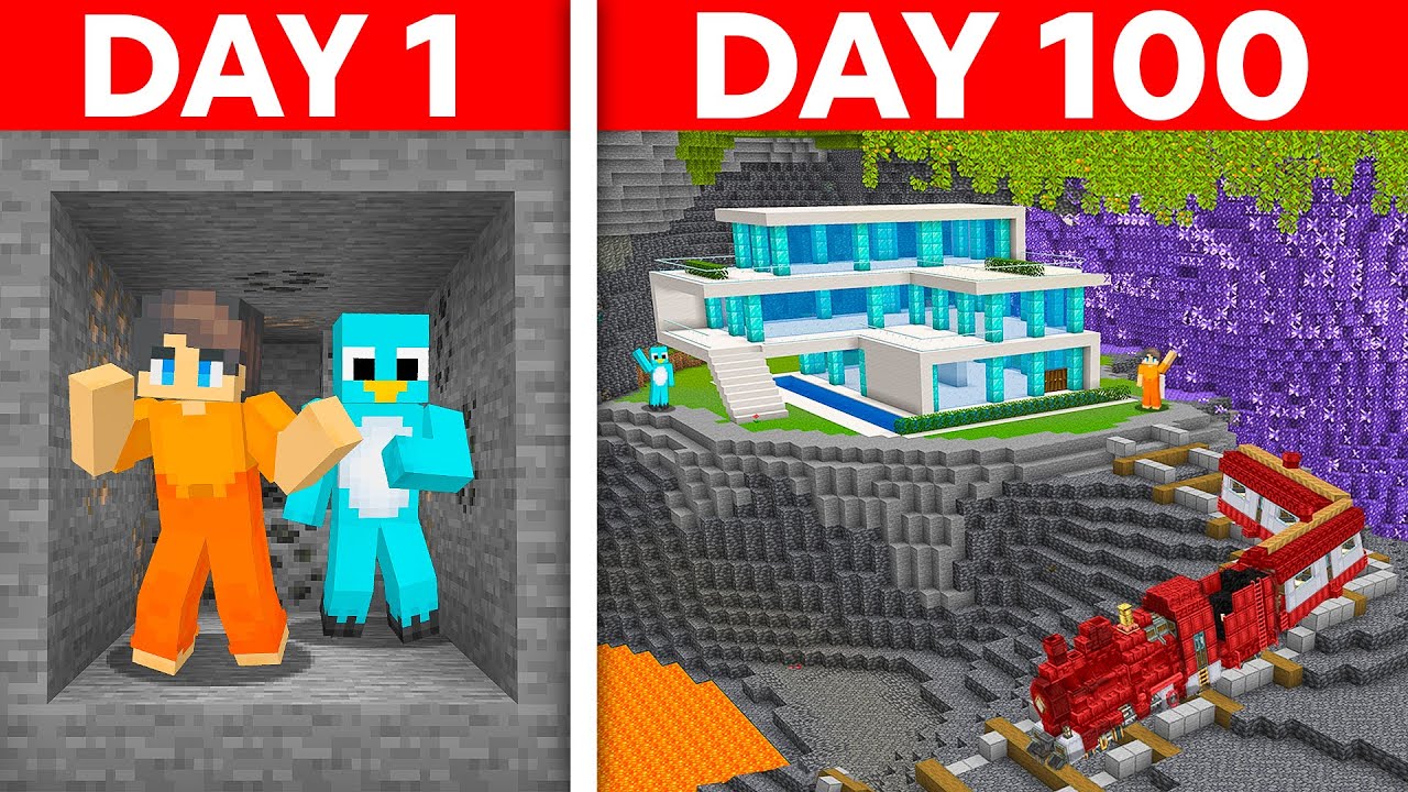 Spending 100 Days in a CAVE ONLY Minecraft World!