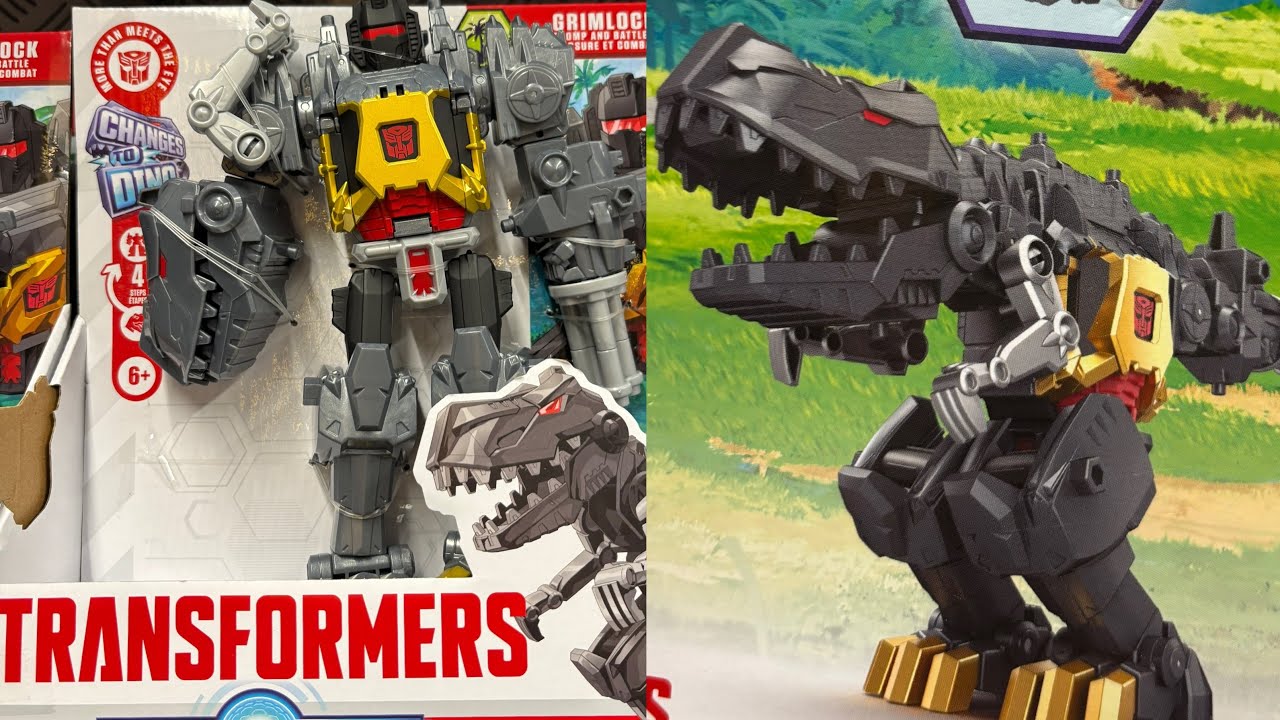 How to transform cyberworld Grimlock and gimmick demonstration. Transformers chomp and battle figure