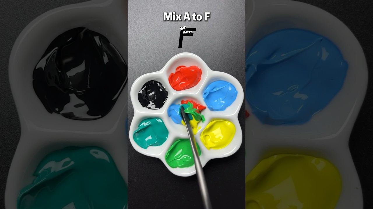 A to F | Guess the mixed color #colormixing #satisfying #art