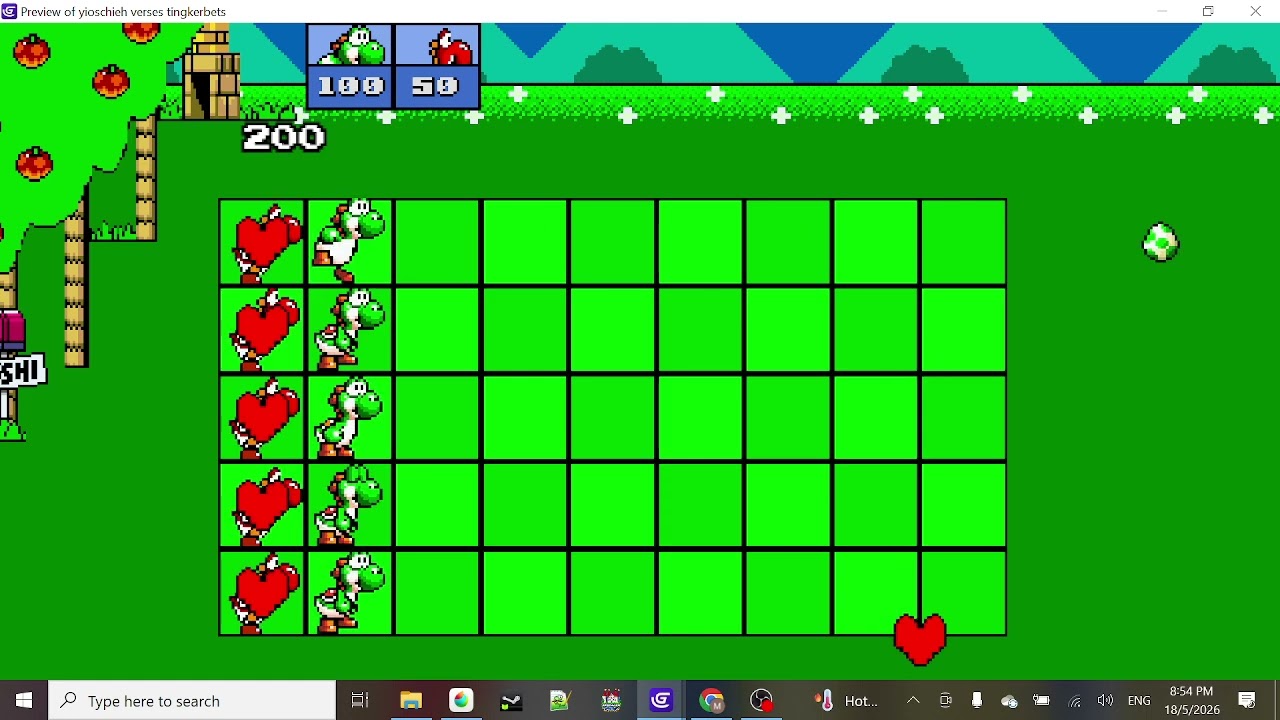 yoshi vs tinkerbats on gdevelop