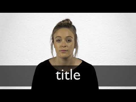 TITLE definition in American English | Collins English Dictionary