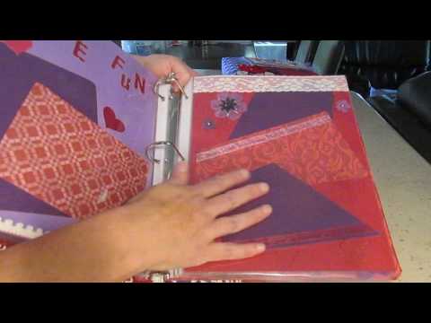 Scrapbooking Red Hat Society binders and layouts