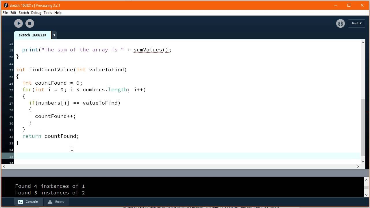 Manipulating Arrays in Processing