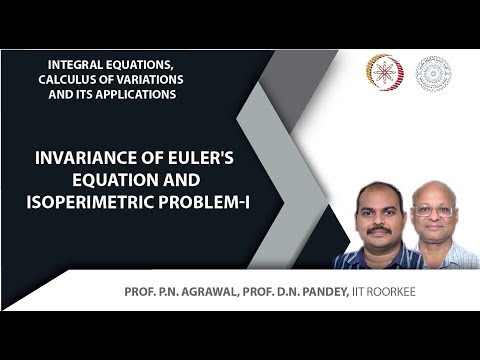 Invariance of Euler's equation and isoperimetric problem-I Video Lecture - Mathematics for IIT ...