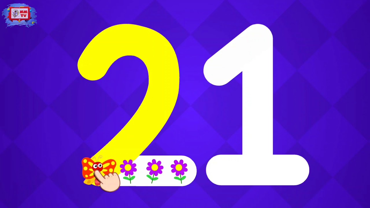 Number 21 twenty one  kids learning video