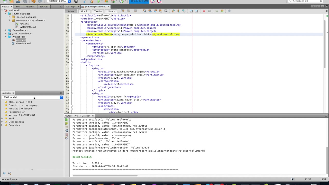 Using jlink in Apach NetBeans with Maven and OpenJFX