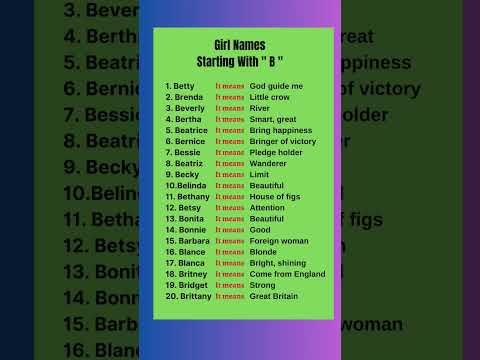 Girl Names Starting with B #shorts