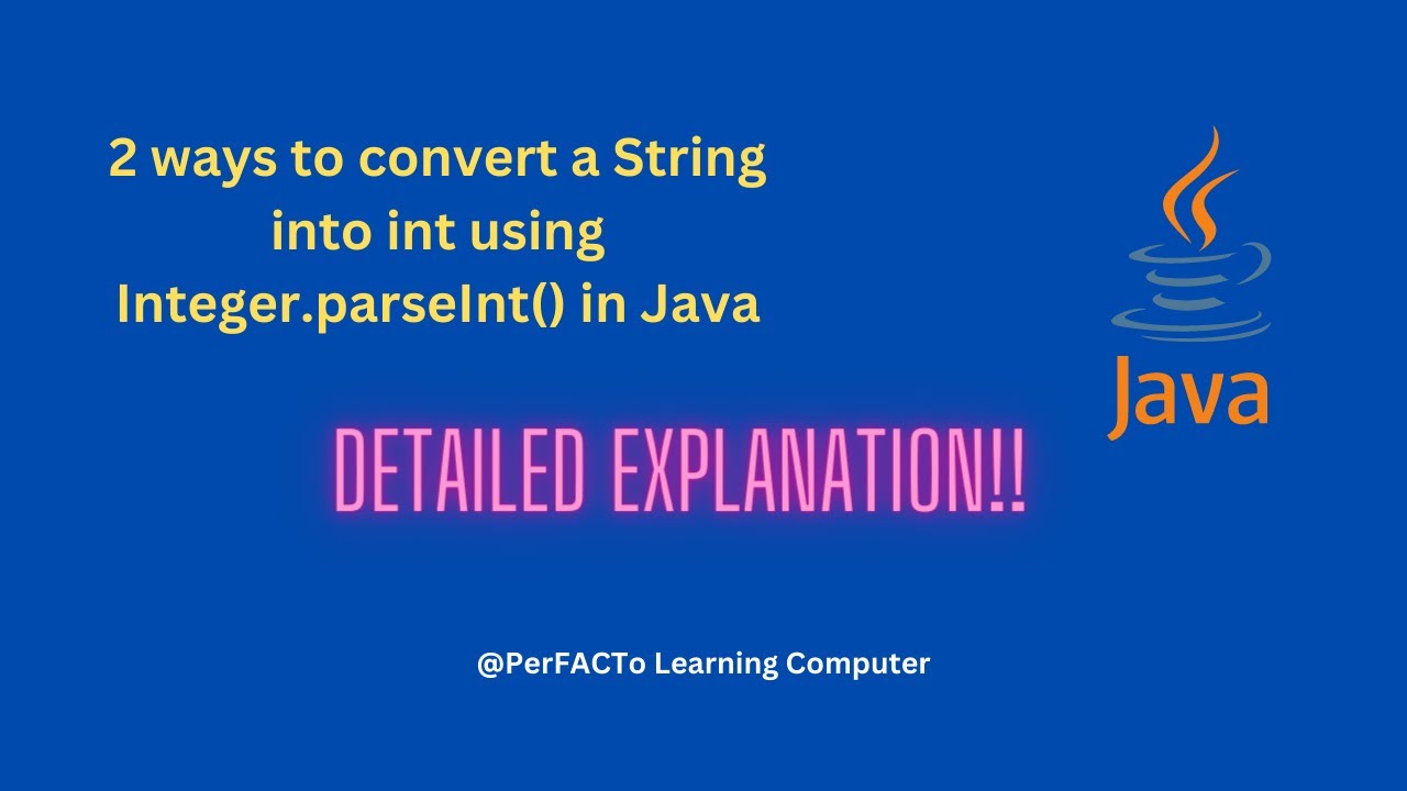 String to int in java | How to convert a String to an int using Integer.parseInt()