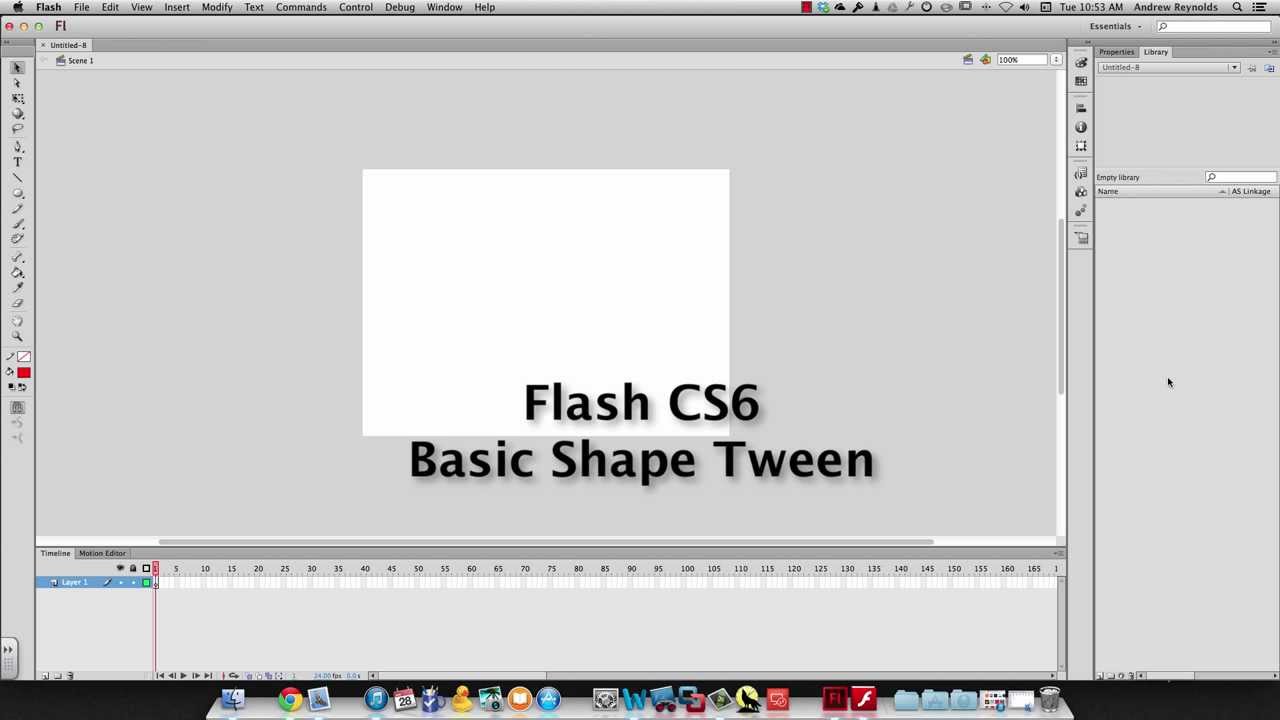 Flash CS6 Simple Shape Tween Tutorial