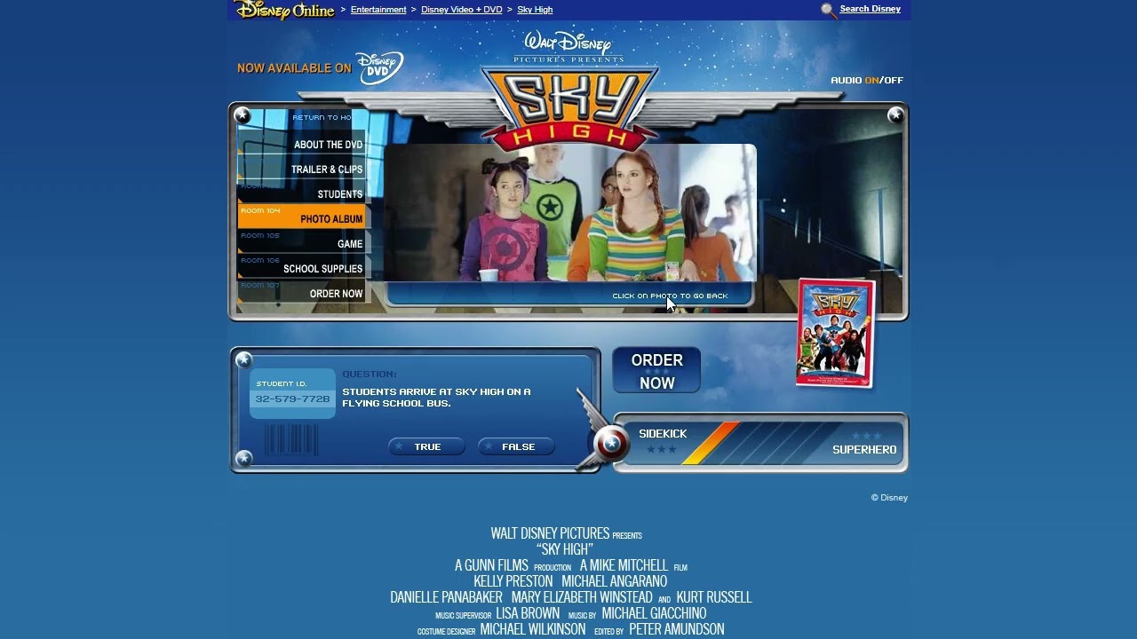 Sky High flash website in 2005