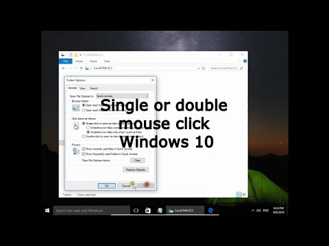 Single or double mouse click. Mouse settings. Windows 10