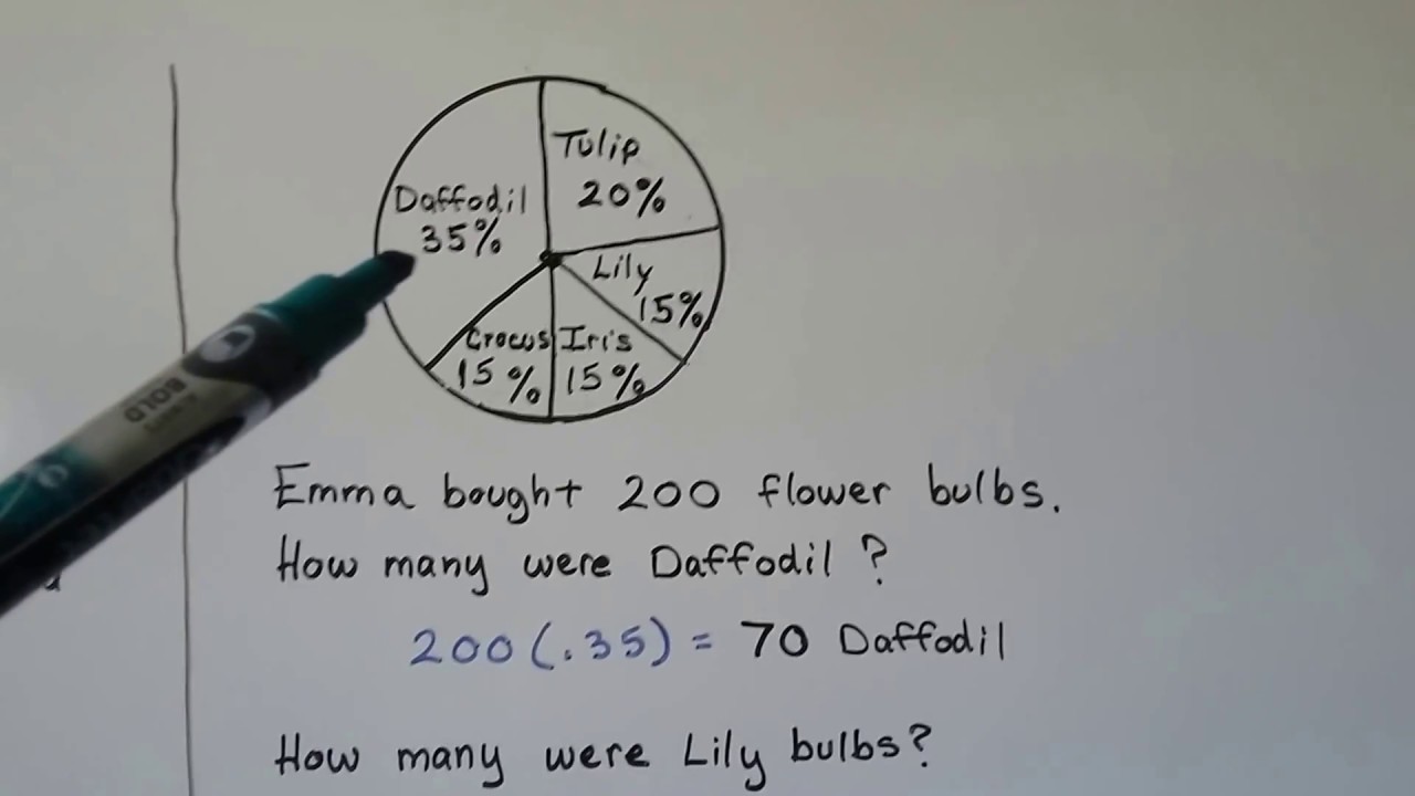 G.E.D. Math 17c, Circle graphs (pie charts)