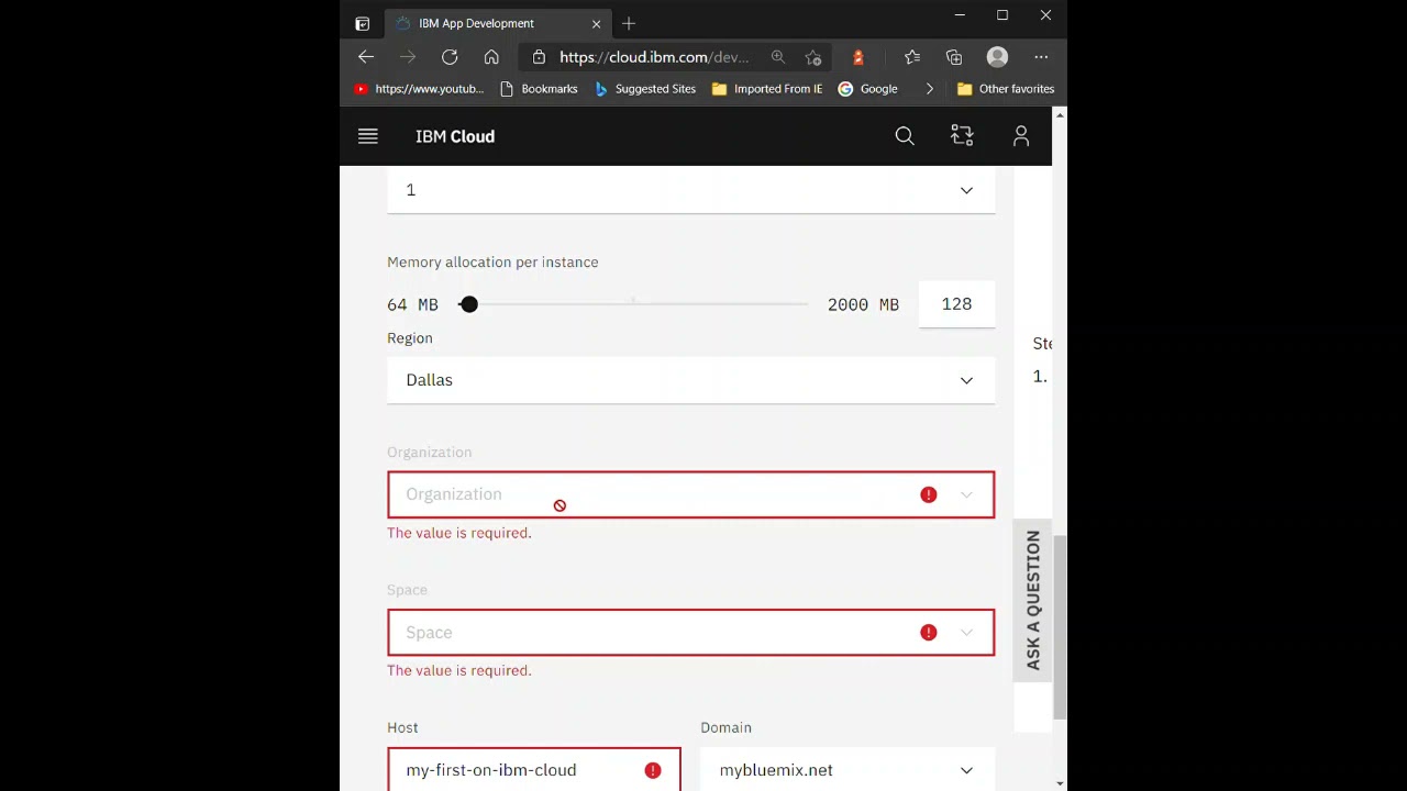 Deploying starter nodejs application in ibm cloud