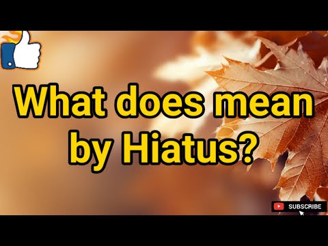What does mean by Hiatus?