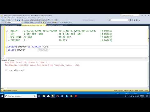 Integer data types in SQL