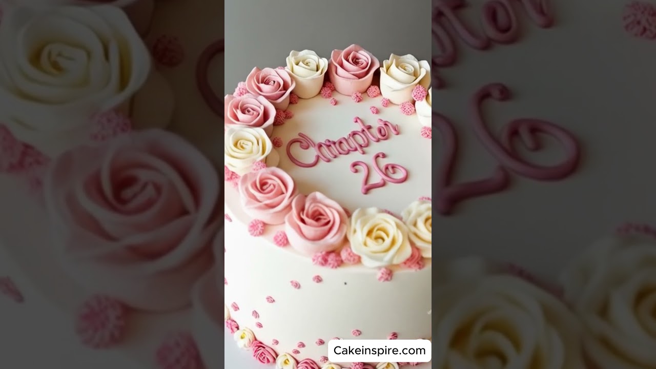 🌸 Elegant Floral Birthday Cake | Pink & White Roses 🎂✨