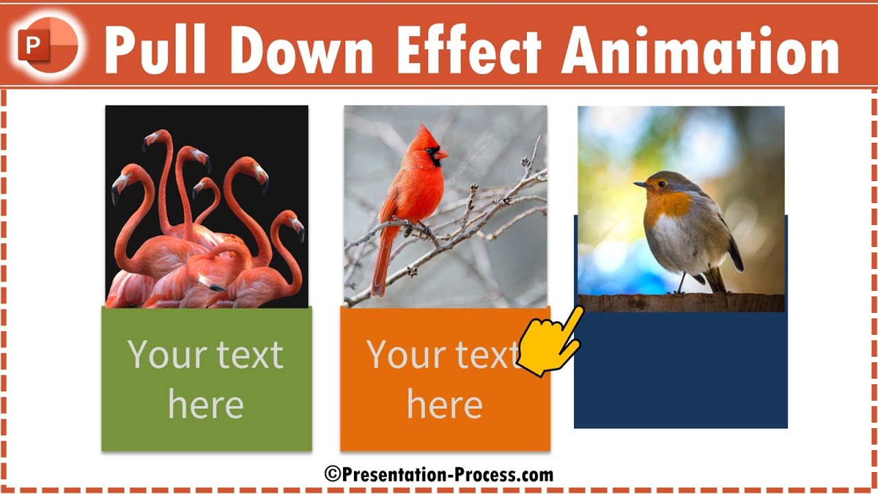 Photos with Pull Down Effect Animation in PowerPoint to Brin...