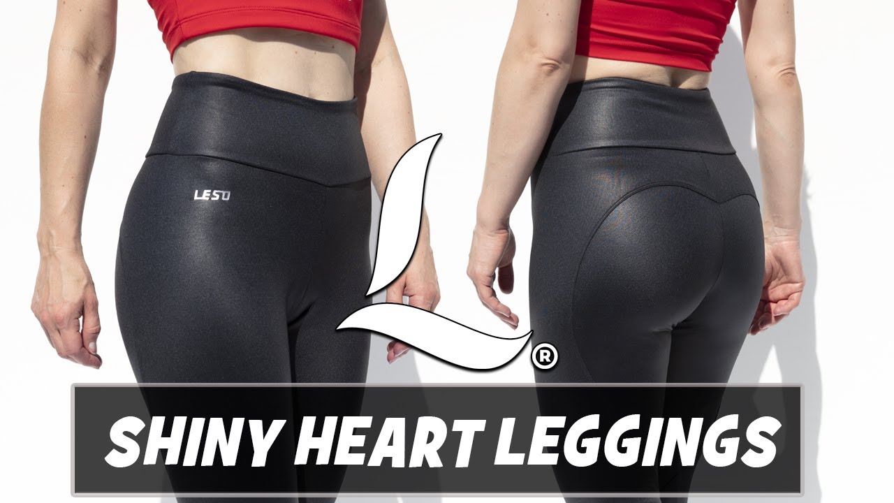 SHINY HEART LEGGINGS BLACK