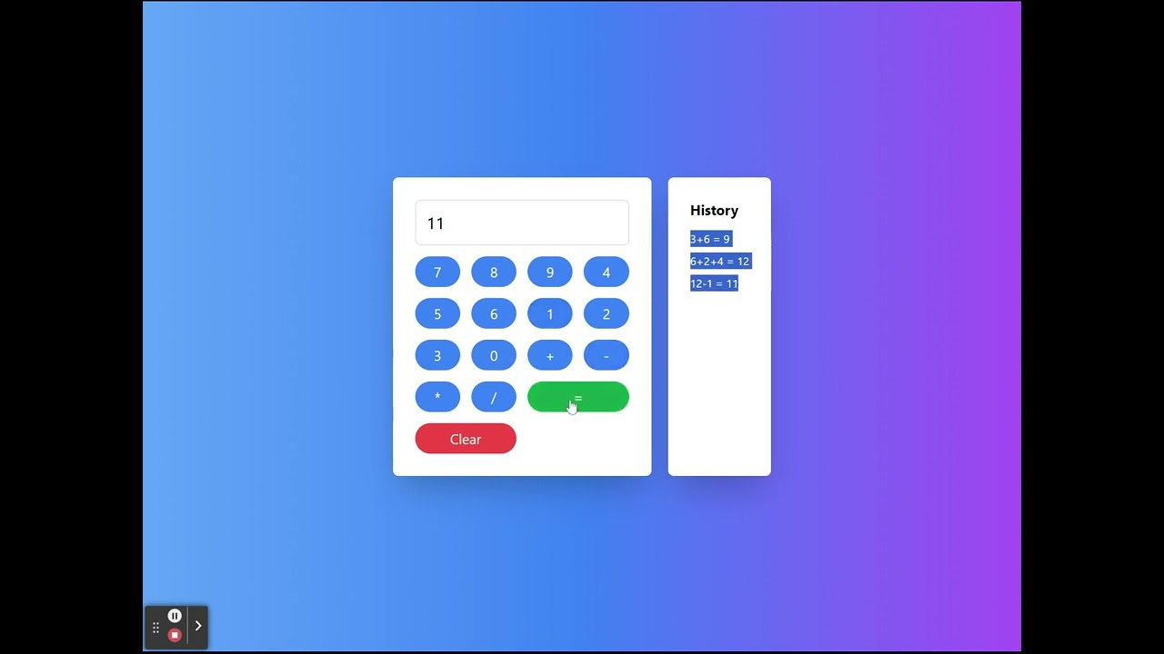 Build a Simple Calculator App with React and Tailwind CSS | History Feature Tutorial