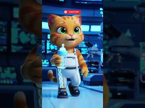 Curious Kitten Explores a Futuristic Science Lab! ๐งช๐พโจ #cat #cartoon #dudidudidamdam