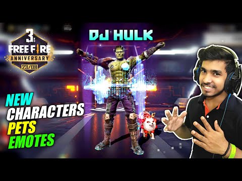 EXPLORING CHARACTERS AND PETS | FREE FIRE 3rd ANNIVERSARY SPECIAL GAMEPLAY