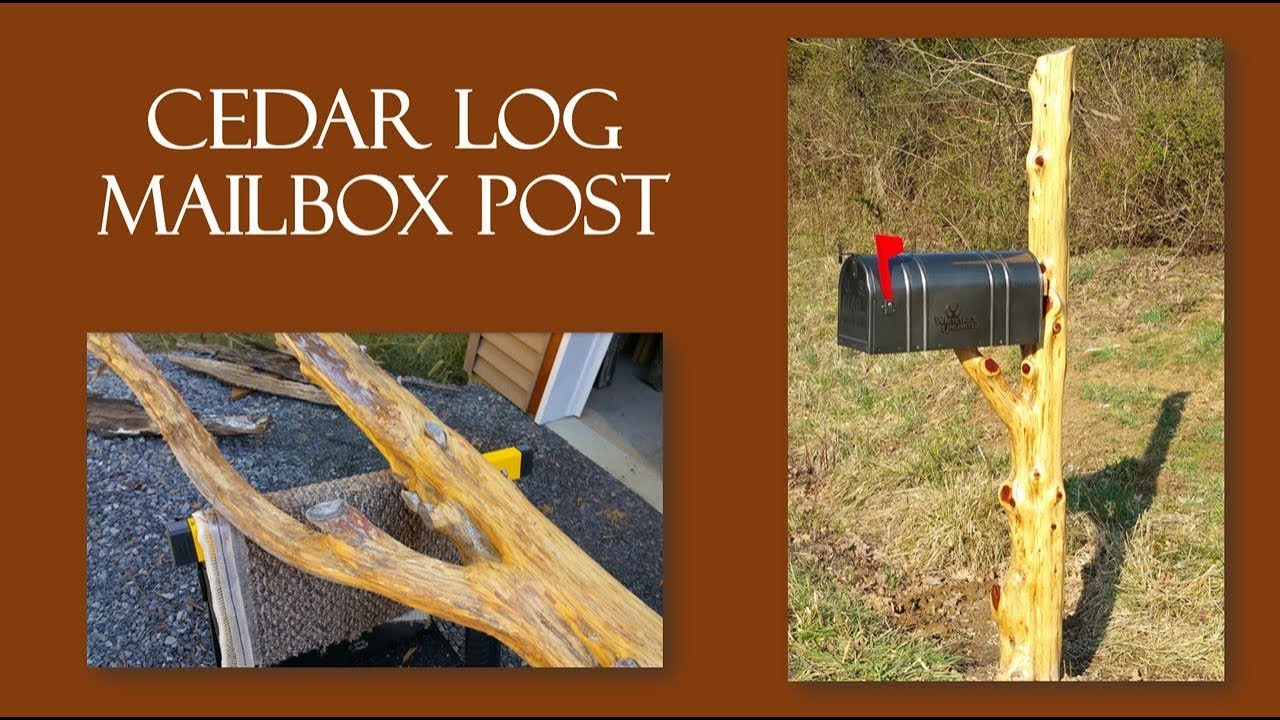 DIY Handcrafted Cedar Log Mailbox Post