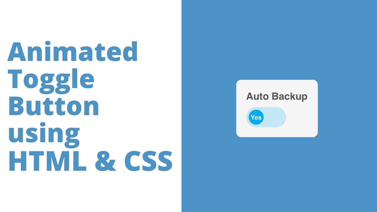 Create Animated Toggle Button using HTML & CSS