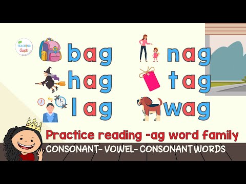 PRACTICE READING CVC WORDS FOR KINDERGARTEN | -AG Word Family | Learn To Read 3-Letter Words