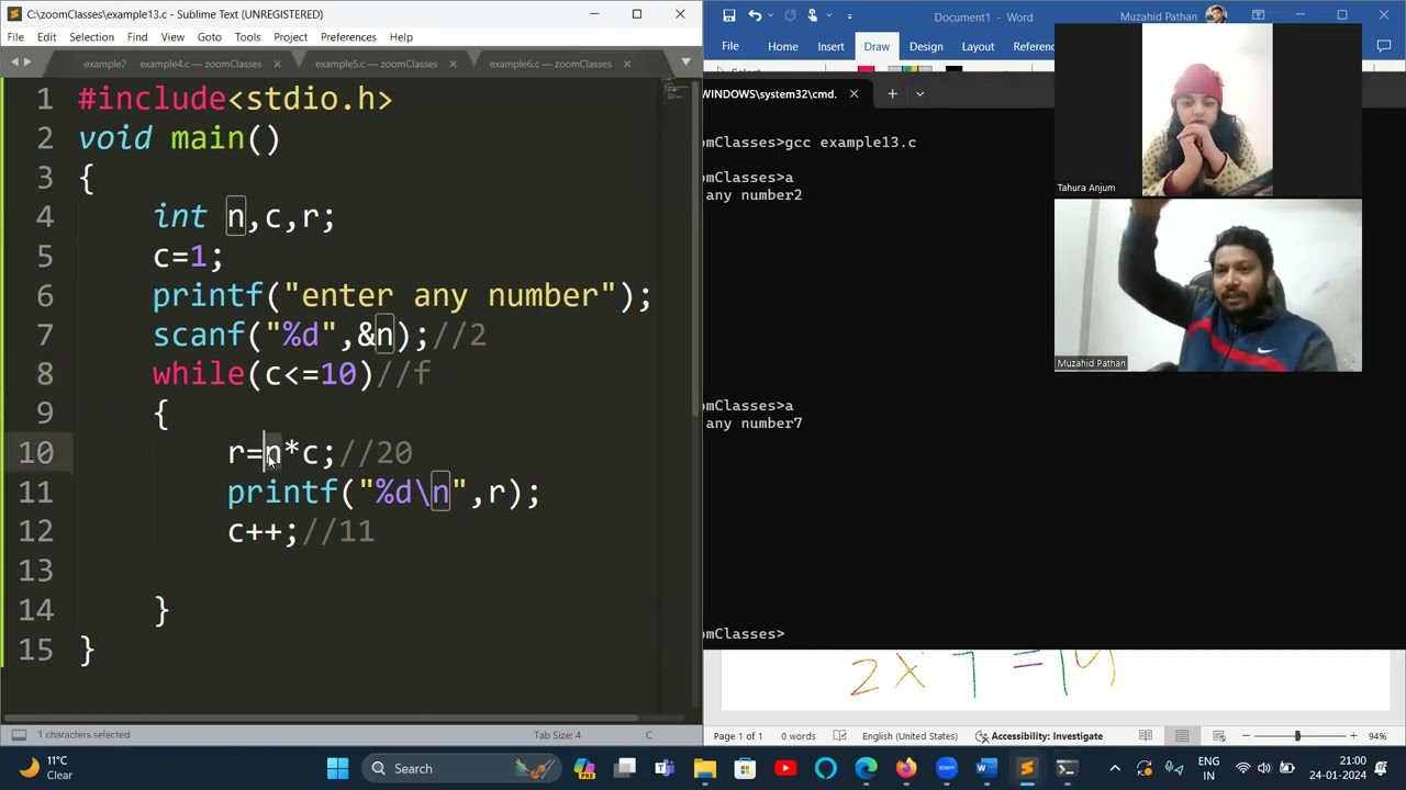 C Programming | While Loop | Demo Videos #cprogramming #coding #logic #whileloop #mtechonline #369