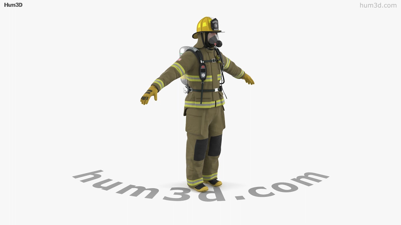 Firefighter US 3D model by 3DModels.org