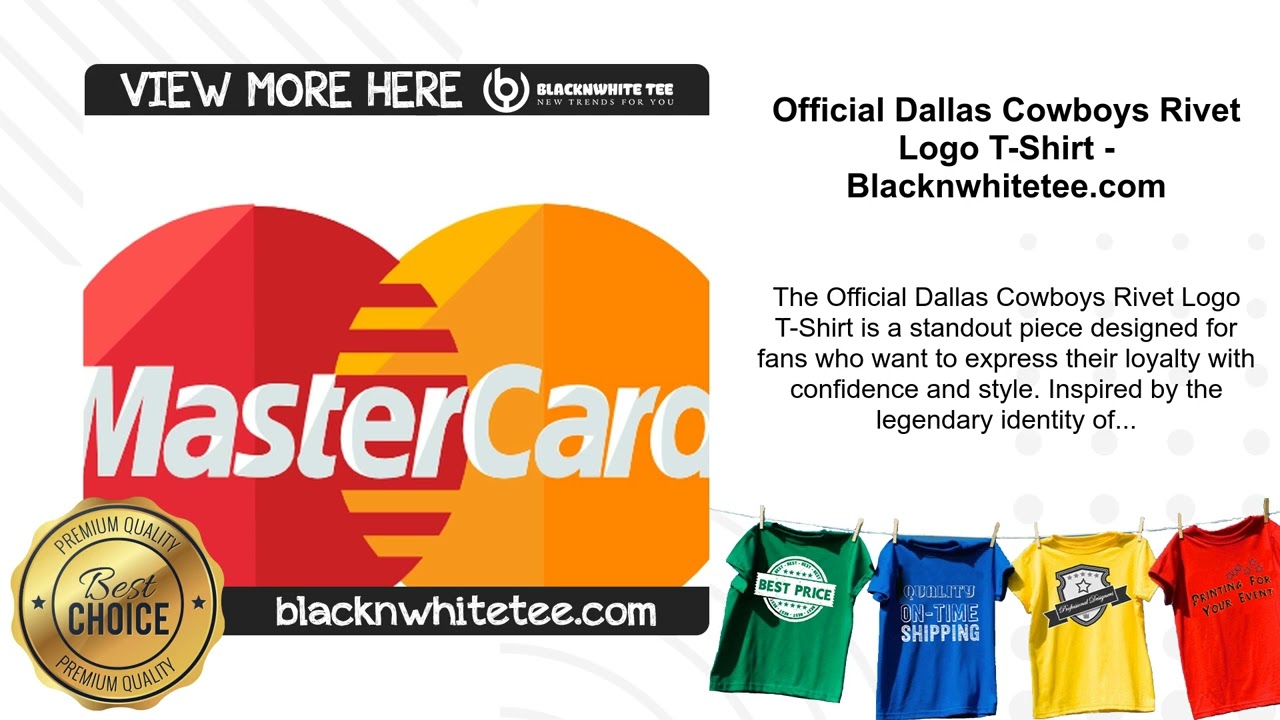 Official Dallas Cowboys Rivet Logo T-Shirt