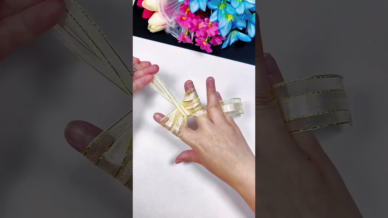 Butterfly ribbon folding