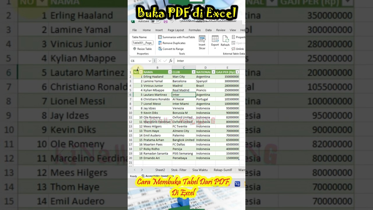 How to Open PDF Table in Excel #Getpdf #Pdftoexcel