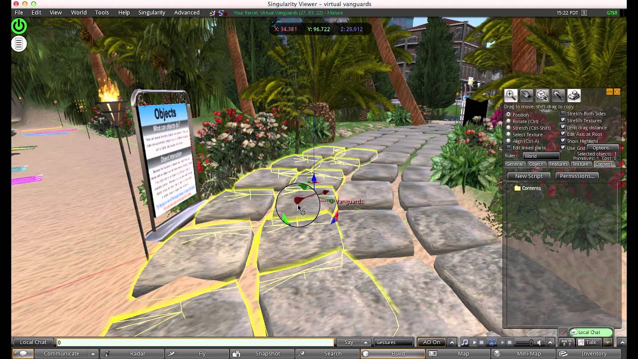 Interacting with Scripted Objects Tutorial -Opensim