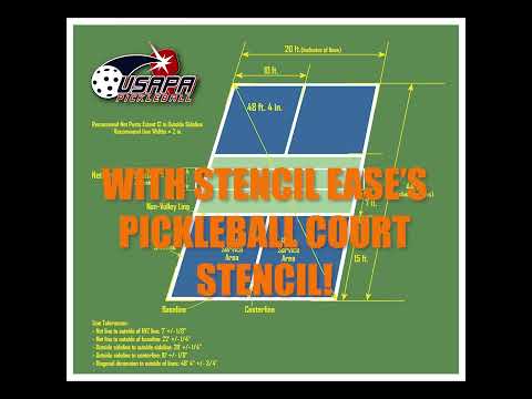 Easily create your own Pickleball Court with Stencil Ease's Pickleball Court Stencil!