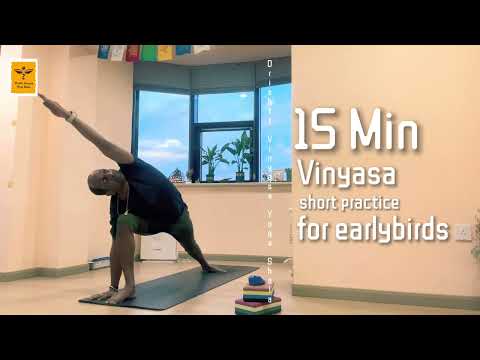 15 Min Vinyasa Short Practice for early birds 🦢 #drishtivinyasayoga #yogainshanghai #15minyoga