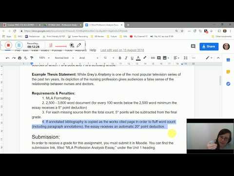 Overview of MLA Final Paper Assignment