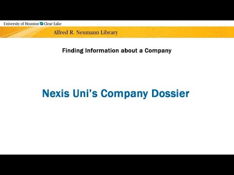 Nexis Uni's Company Dossier