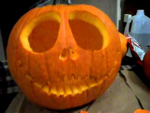 Finished Jack Skellington Pumpkin