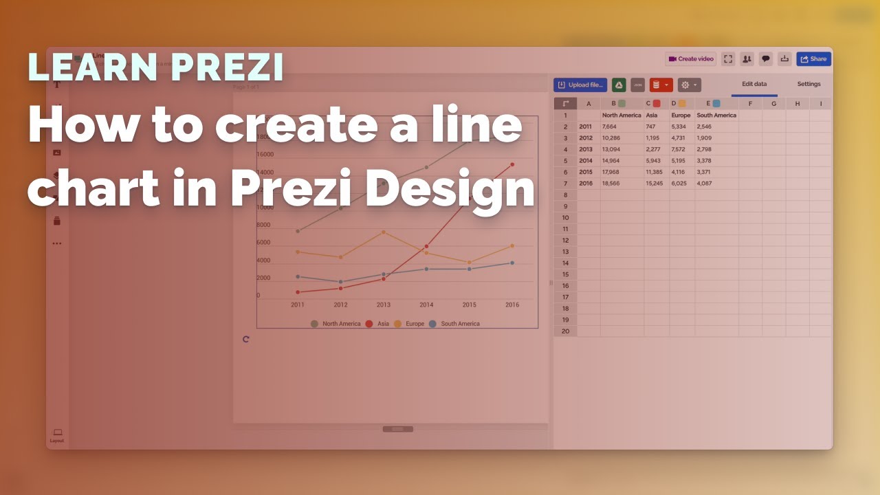 How to create a line chart in Infographics (Prezi Design)