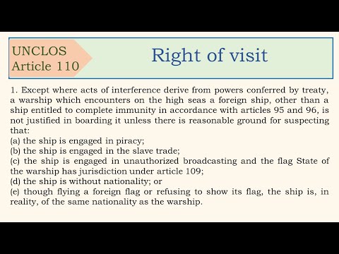 Law of the Sea Convention, Article 110, Right of visit