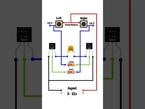 Control Motor Direction with Push Button Switch Circuit #electronics #ideax #diy